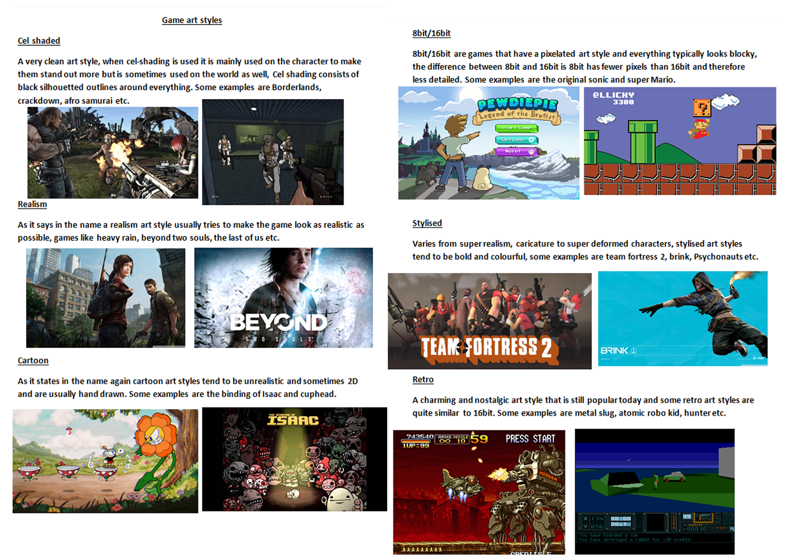 Marcus Dillon Blog: Game art styles