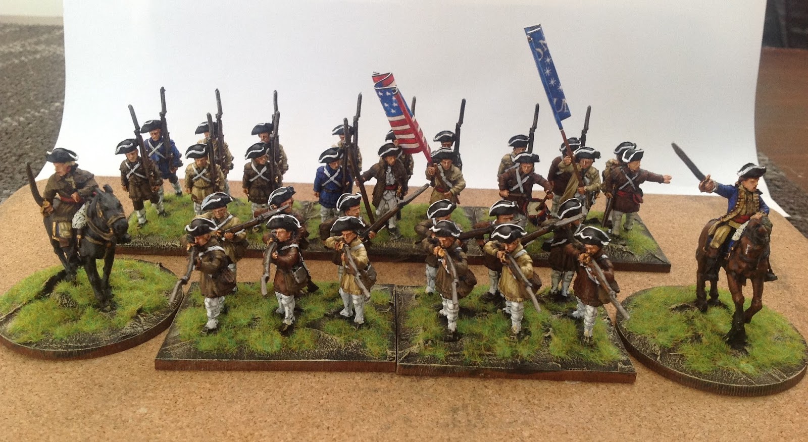 15mm paint shack: AWI 28mm continental Infantry in hunting jackets