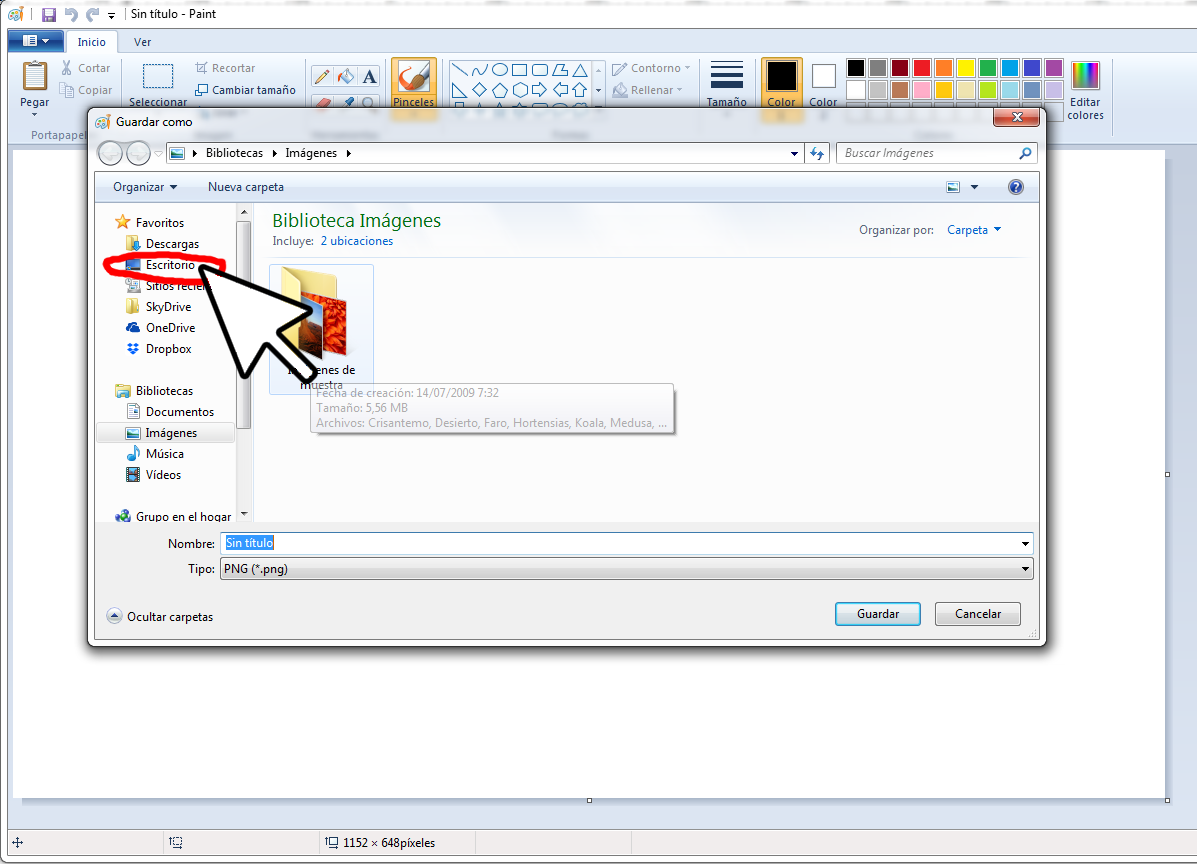 Tecnología: 1º Ed. Primaria: Guardando nuestro dibujo de Paint