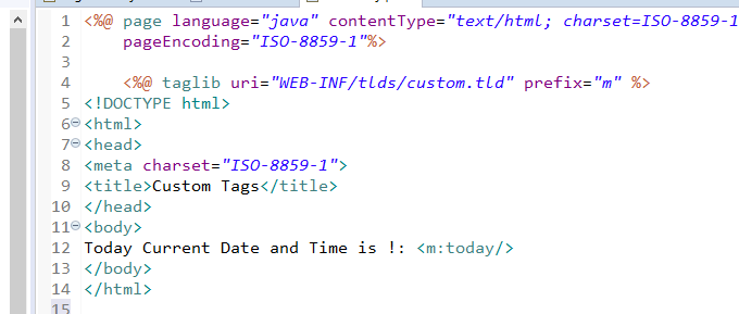 Custom Tags in JSP with Example - Javastudypoint