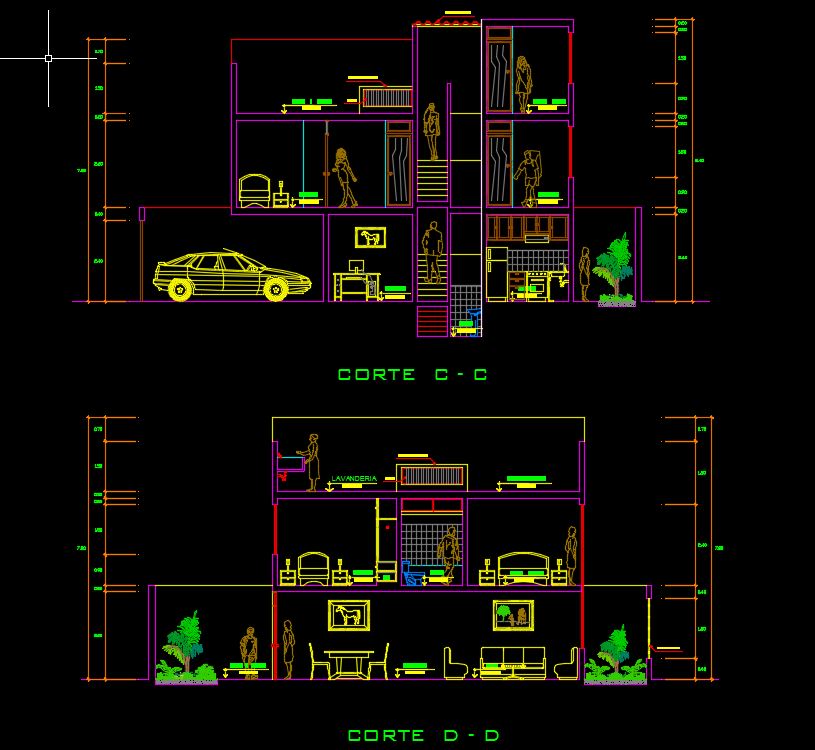 CASA MINIMA 3 NIVELES - ArquiHoy CAD