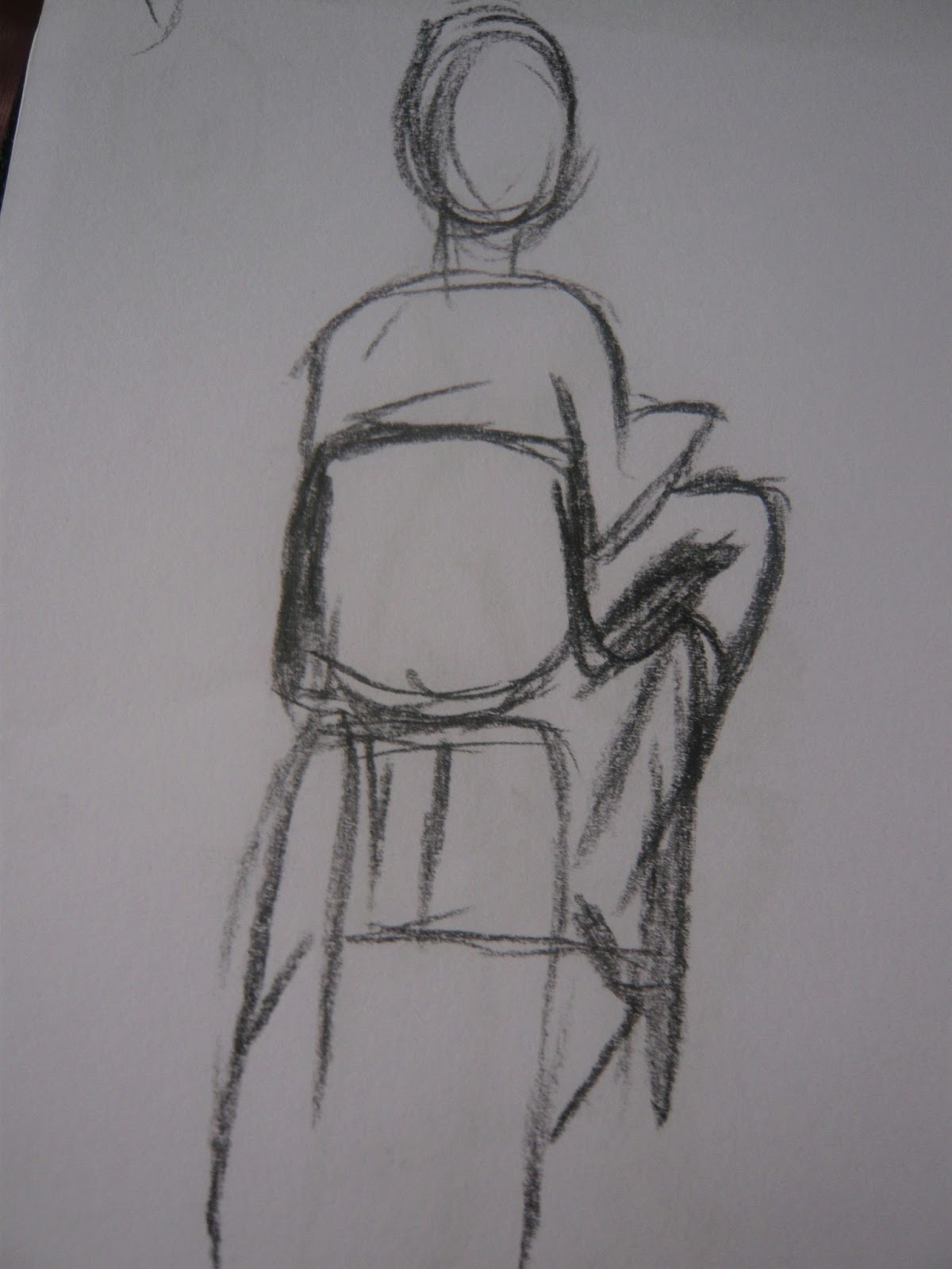 Life drawing: Chair and model