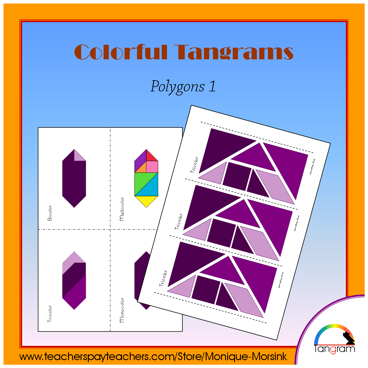 Colorful Tangrams: Animal Alphabet - Tangram Patterns