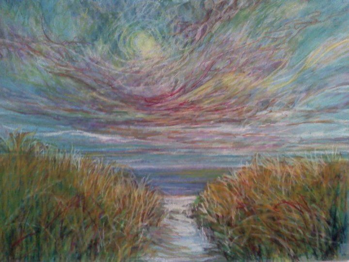 Asbellarts: "Pastel Angel" Pastel Painting on Paper. 22x28 Available