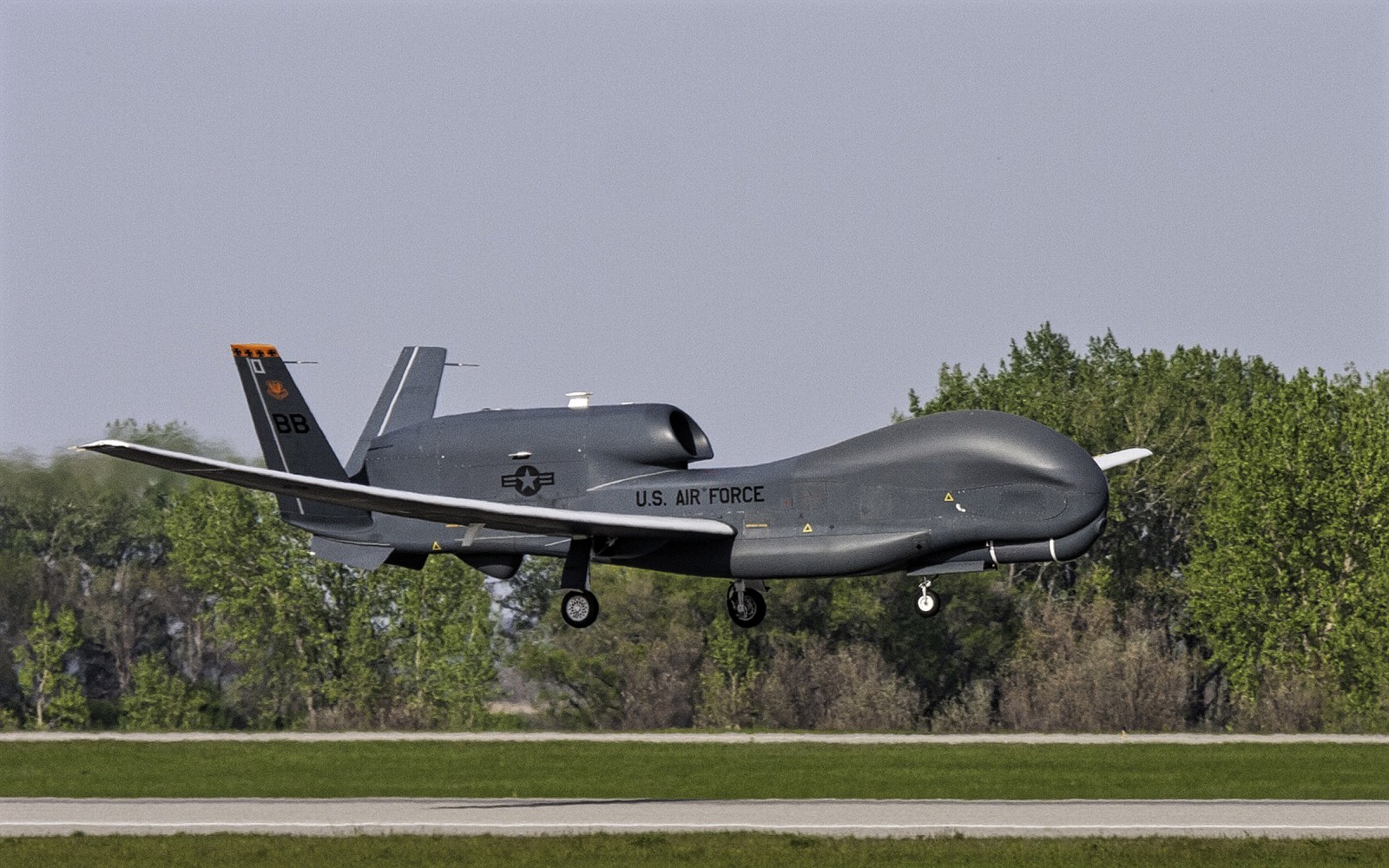 RQ-4 Global Hawk of United States Air Force Approaching Landing