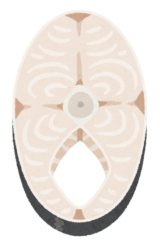 いろいろな魚の輪切りのイラスト