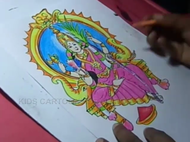 KIDS CARTOON DRAWINGS: How to Draw Goddess Rajarajeshwari Devi Drawing