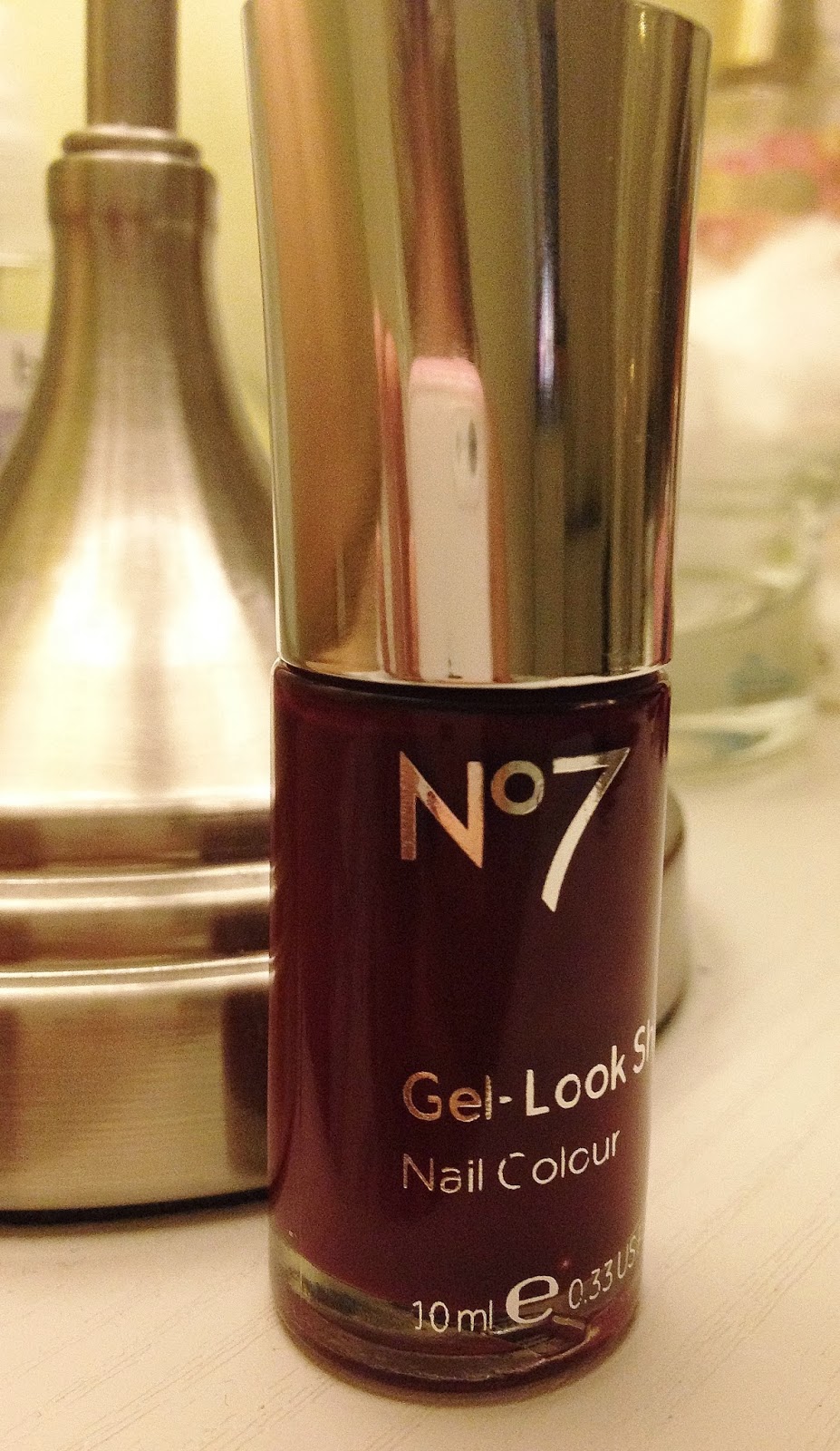 Lost in the Oyster: No.7 Gel-Look Shine in Deep Wine