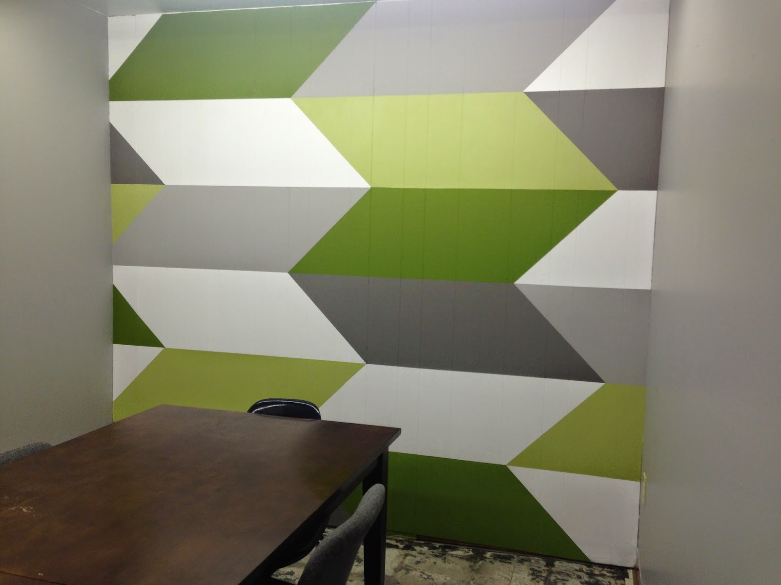 Stardust Designs: Geometric/Chevron Wall - Before and After