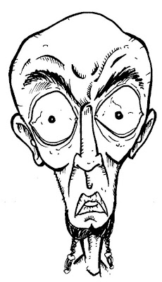 Face O' Comics: Is it a Bug Eyed Alien cartoon or a man?