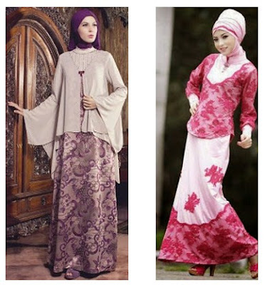 Model Trend Busana Muslimah Batik Kombinasi Brokat | Miss Biggy