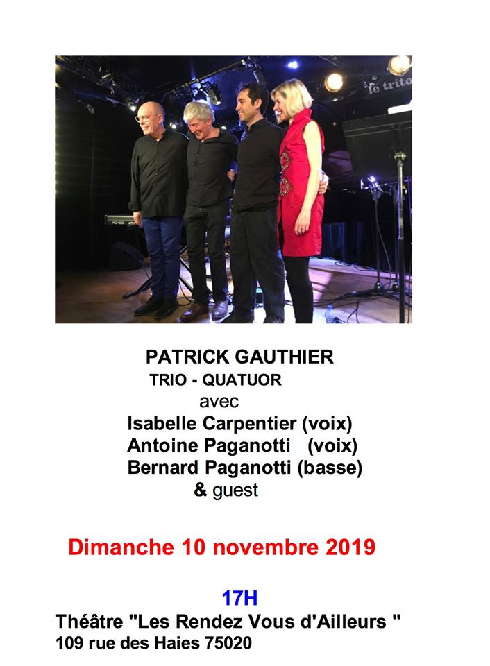 KoSmïk muZïk: Màj : Patrick Gauthier Trio & Quatuor le 10 novembre à ...