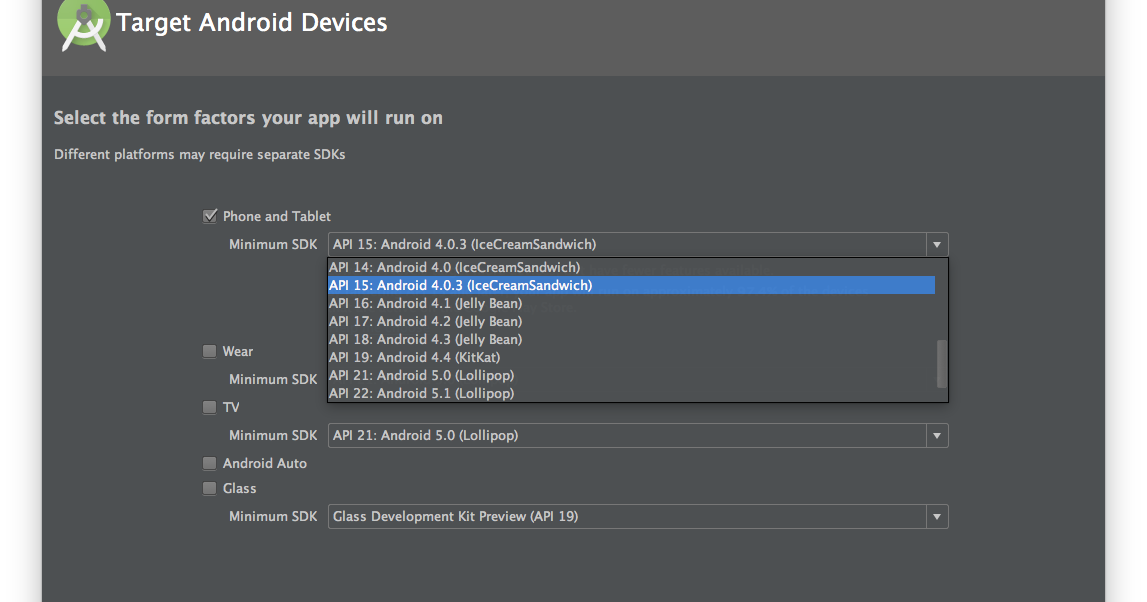 Outer Heaven Android Studio New Project Minimum SDK