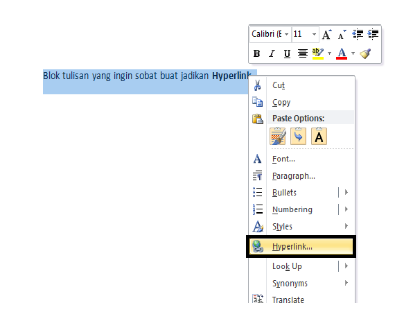 Cara Membuat Hyperlink di Microsoft Word 2010 | Mas Dimas - The ...