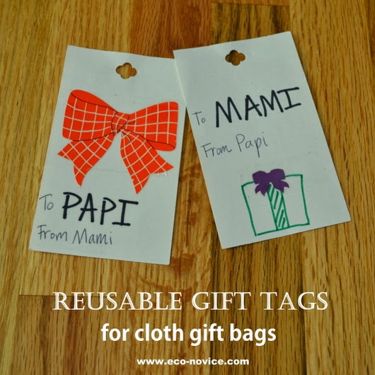 Simple Reusable Gift Tags for Cloth Gift Bags ~ Eco-novice