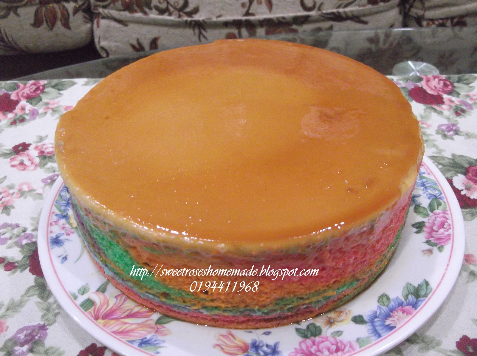 SWEET ROSES HOMEMADE: KEK KARAMEL PELANGI