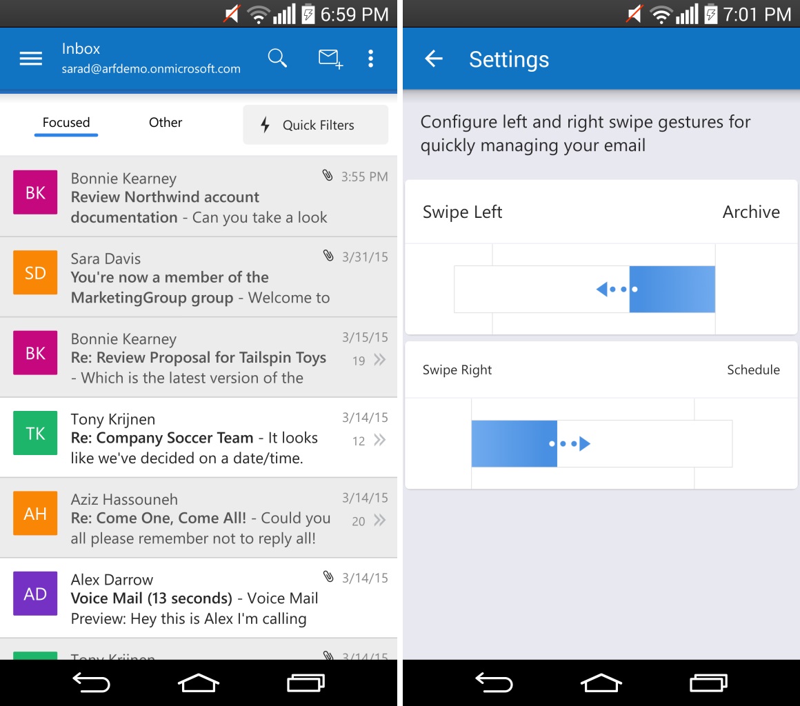 Outlook para Android lançado em versão final | Aberto até de Madrugada