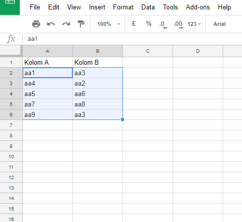 Spreadsheet adalah Excel Online tentang fungsi Duplicate Values - MazHabib