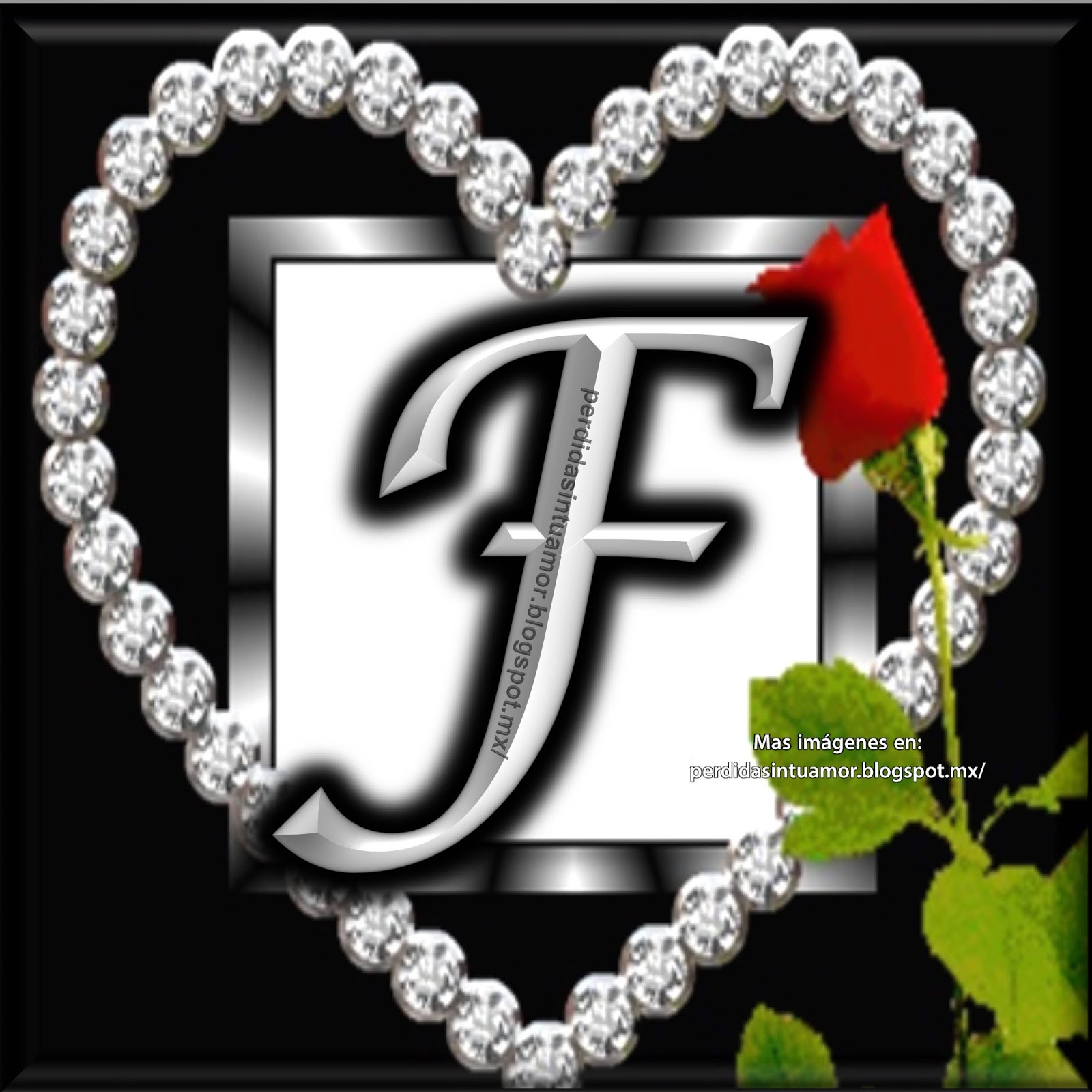 FRASES PARA TI: TU INICIAL EN UN CORAZÓN CON DIAMANTES (F)