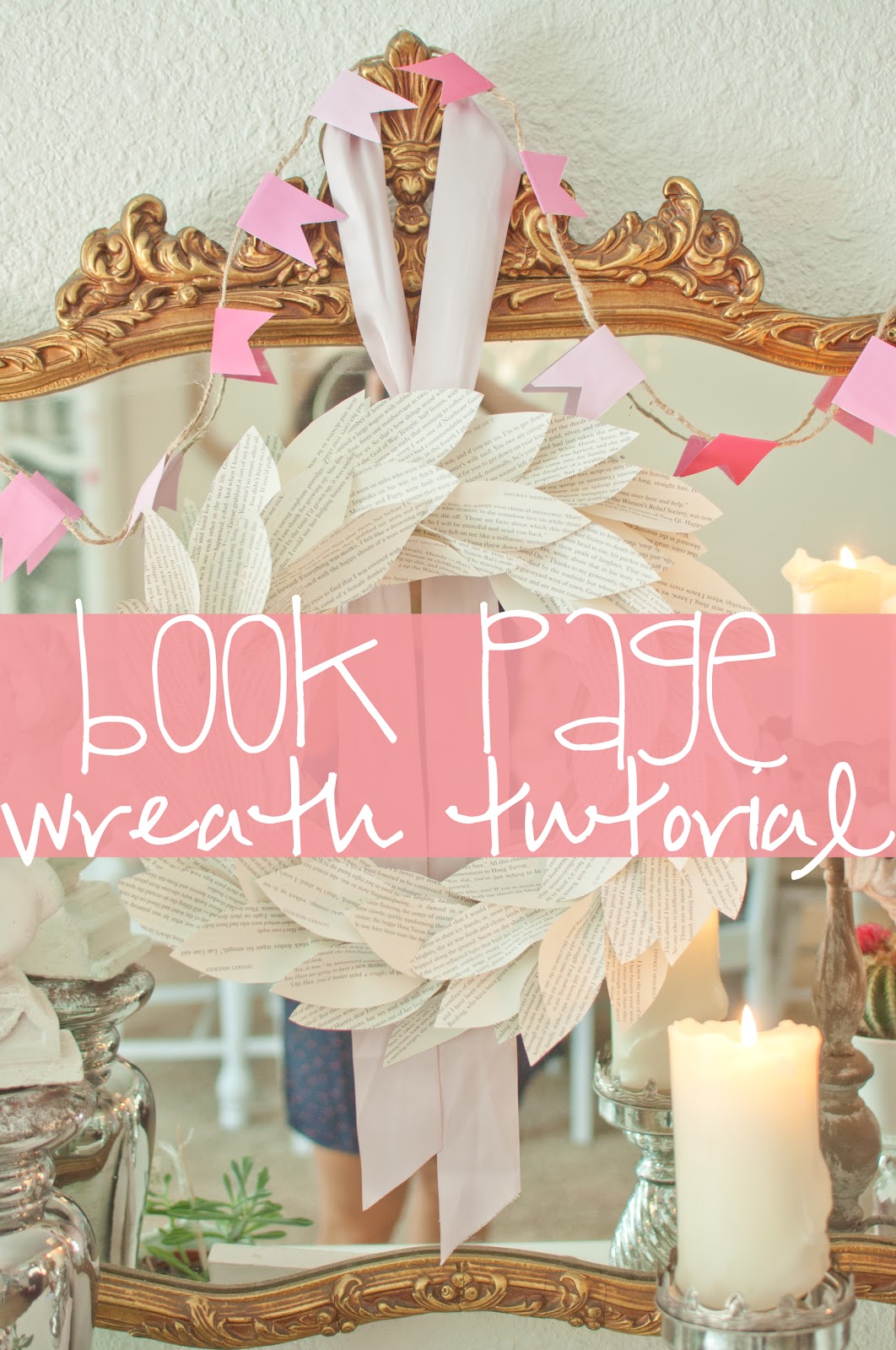 Domestic Fashionista: Book Page Wreath Tutorial