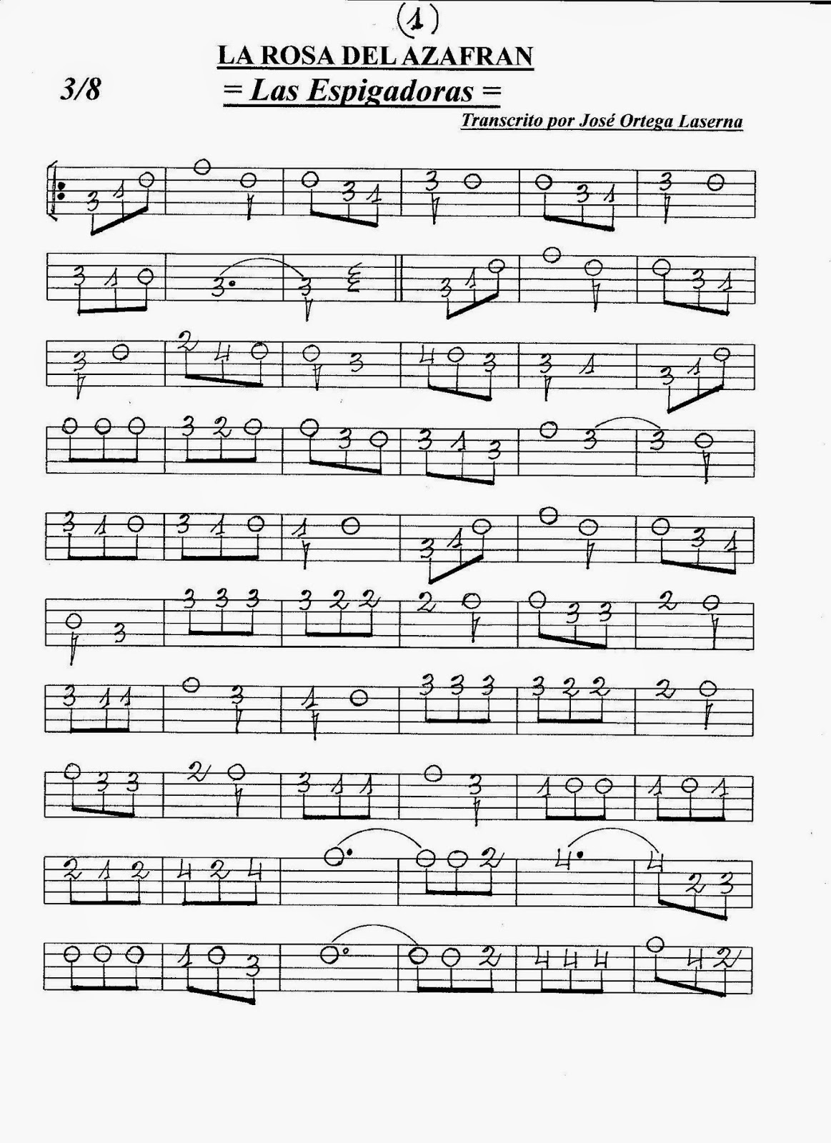 PARTITURAS EN CIFRA PARA BANDURRIA Y LAÚD DE JOSÉ ORTEGA LASERNA: LAS ...