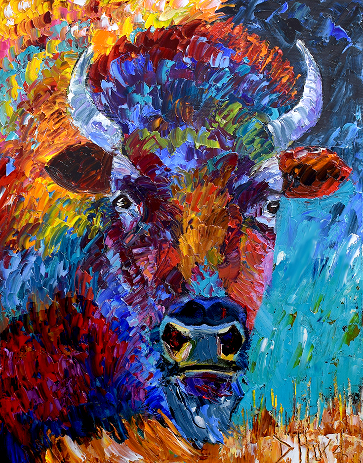 Debra Hurd Original Paintings AND Jazz Art: Buffalo Painting Bison Art ...