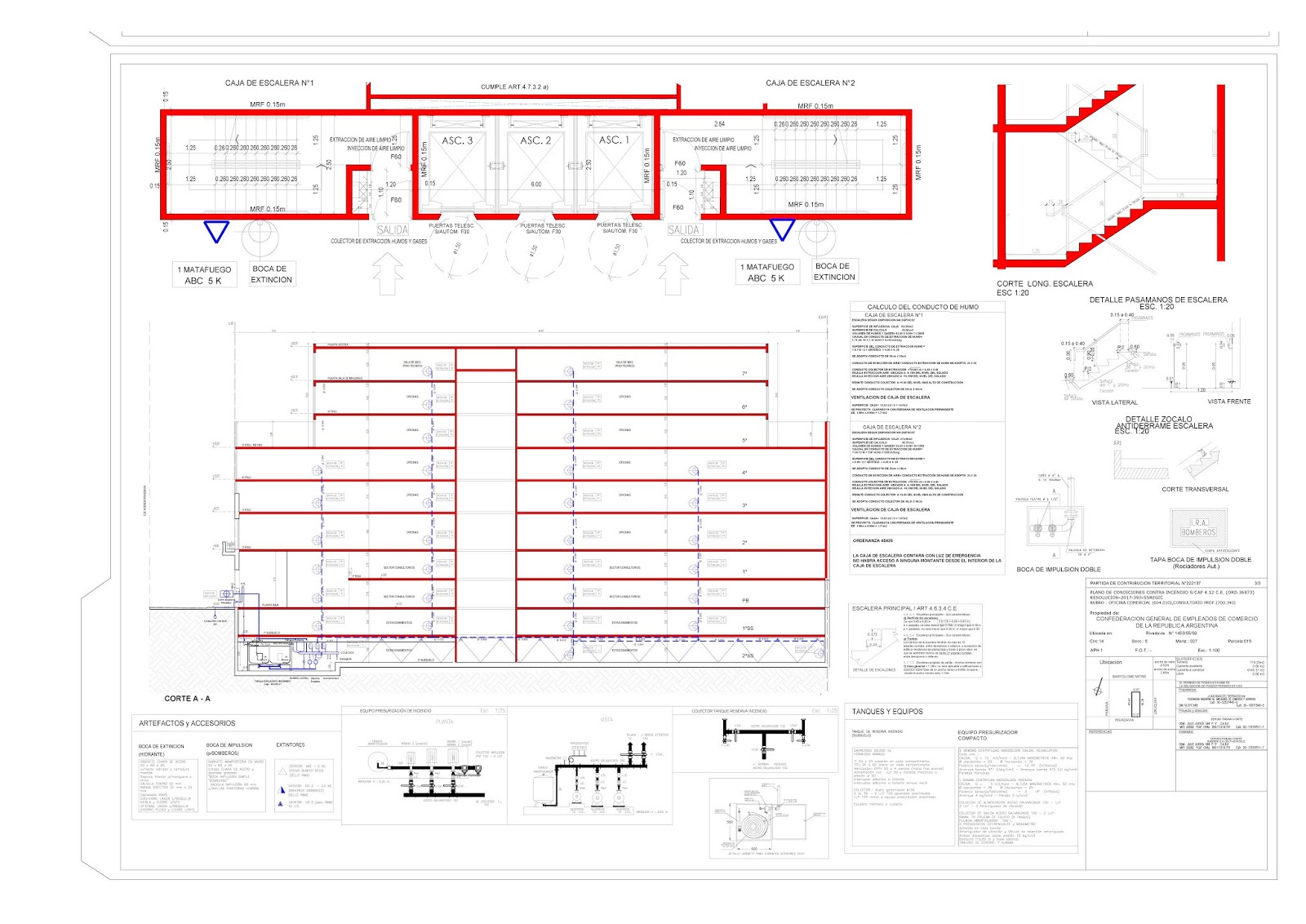 Ultra Arquitectura: Plano Condiciones Contra Incendio. - Documentación.