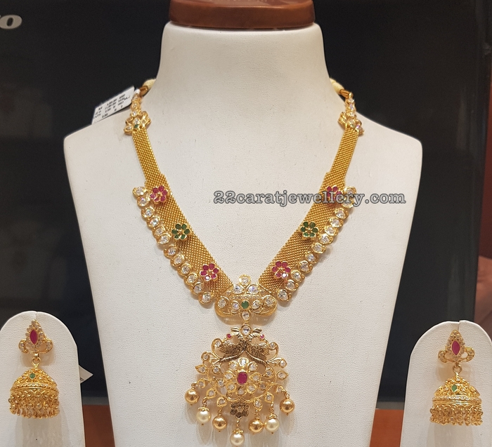 Floral Design Mesh Necklace - Jewellery Designs