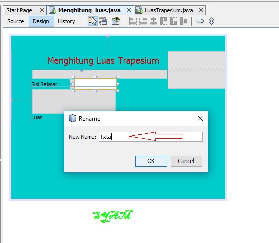 Menghitung Luas Trapesium Menggunakan Java GUI Form