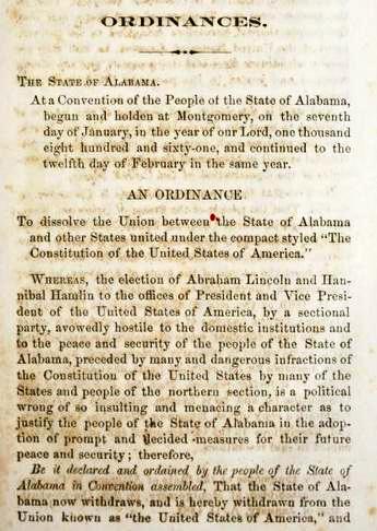 Confederate States of America Constitution: State Secession Resolutions