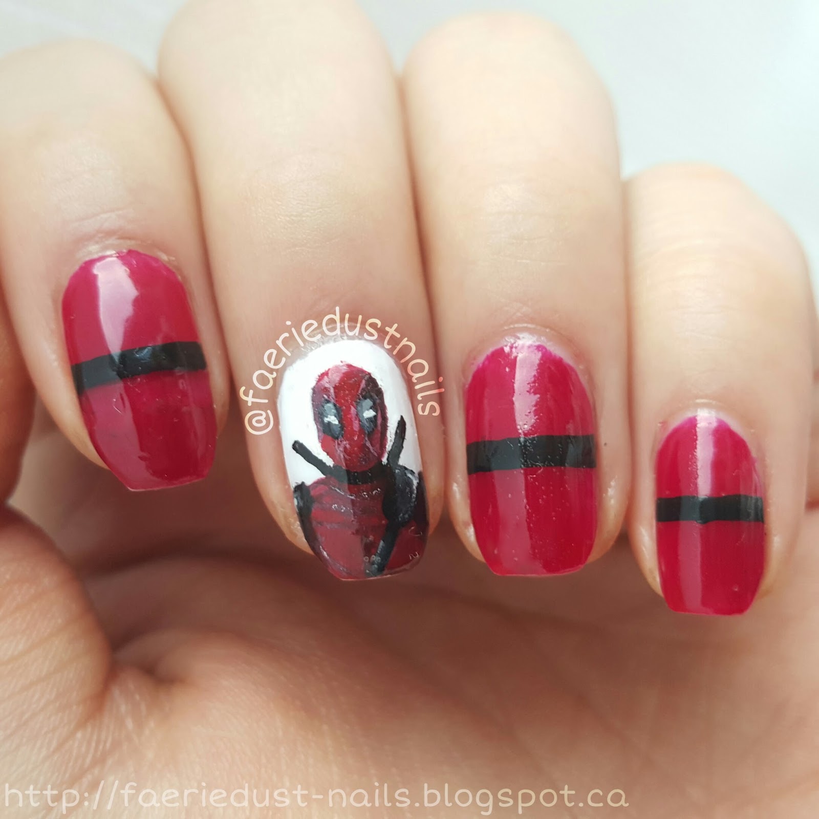 FaerieDust Nails: Deadpool Nails (With Pictorial)