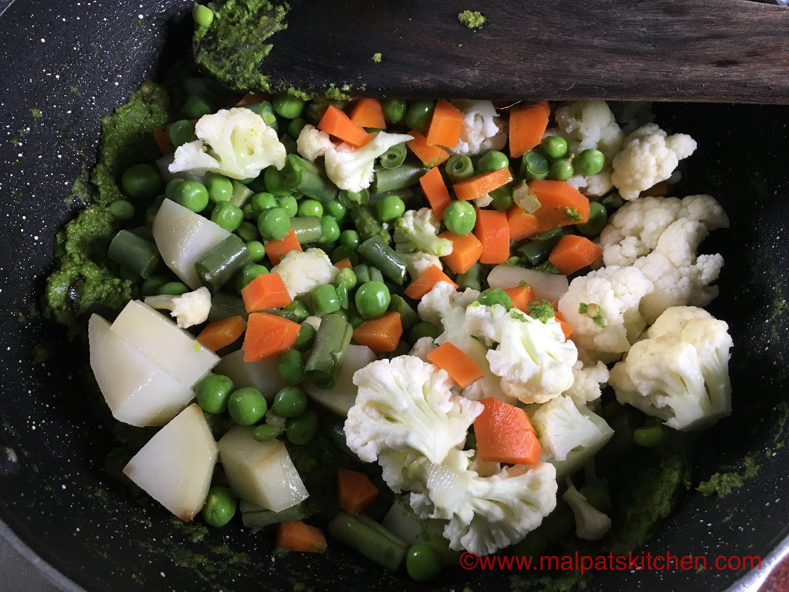 VEGETABLE SAGU, how to make vegetables with a coriander based gravy ...