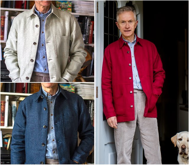 Flax London's Linen Railway Jacket | Grey Fox