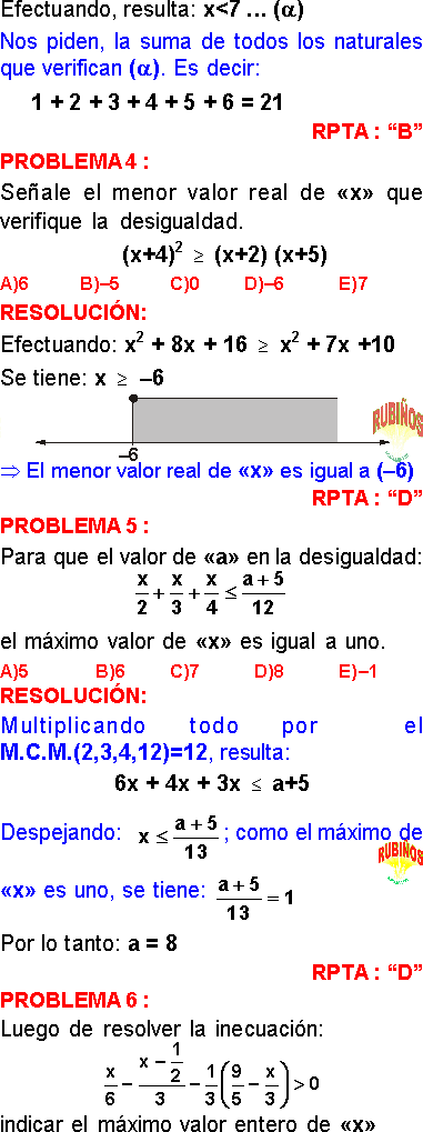 INECUACIONES LINEALES EJERCICIOS RESUELTOS Y PARA RESOLVER PDF