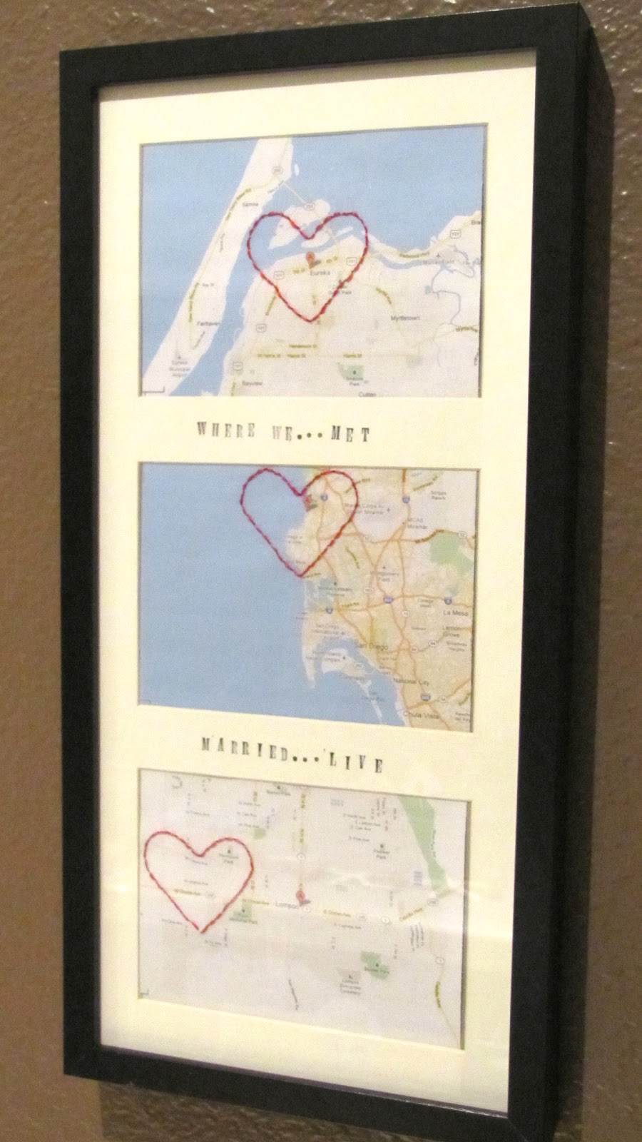 Adventures in DIY: Love *Heart* Map Frame