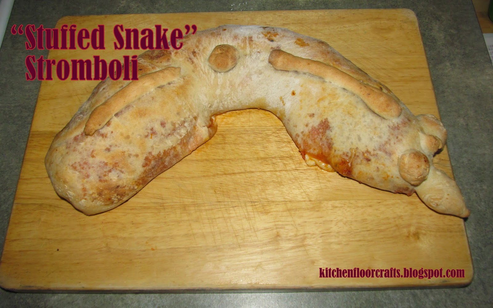 Kitchen Floor Crafts: "Stuffed Snake" Stromboli (Kids Cook!)