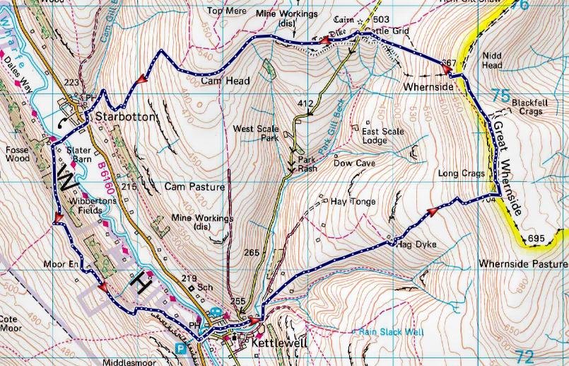 Fell Finder: Great Whernside from Kettlewell 6.2.13