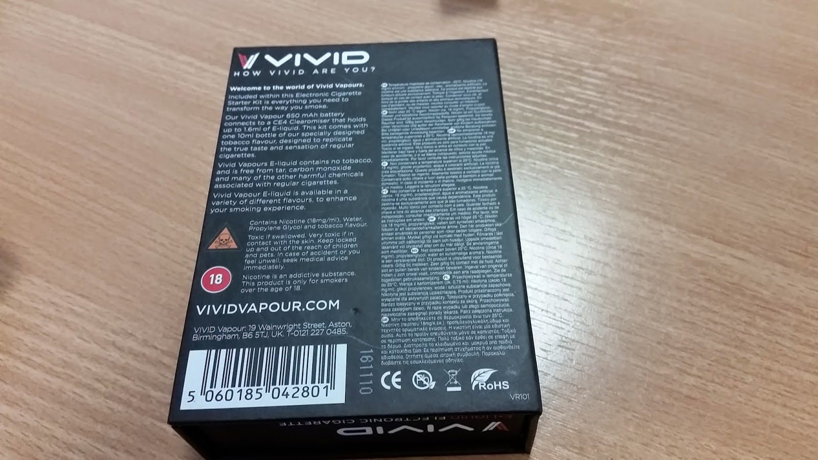Review of the Vivid Electronic Cigarette Starter Kit from Vividvapour.com