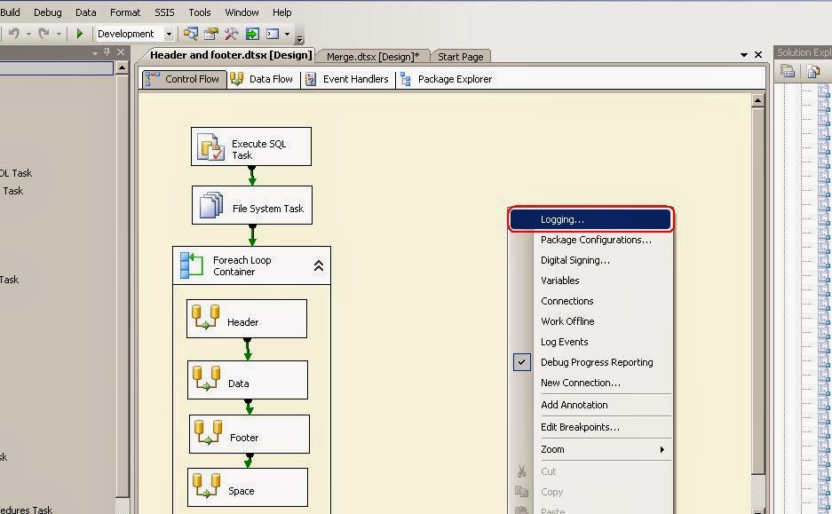 SSIS: Logging or Log file creation