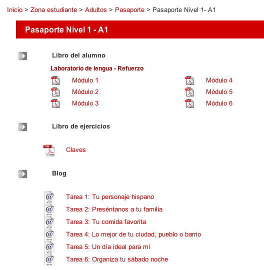 Pasaporte ELE: Acceso directo a Laboratorio de Lengua Digitalizado de Pasaporte A1