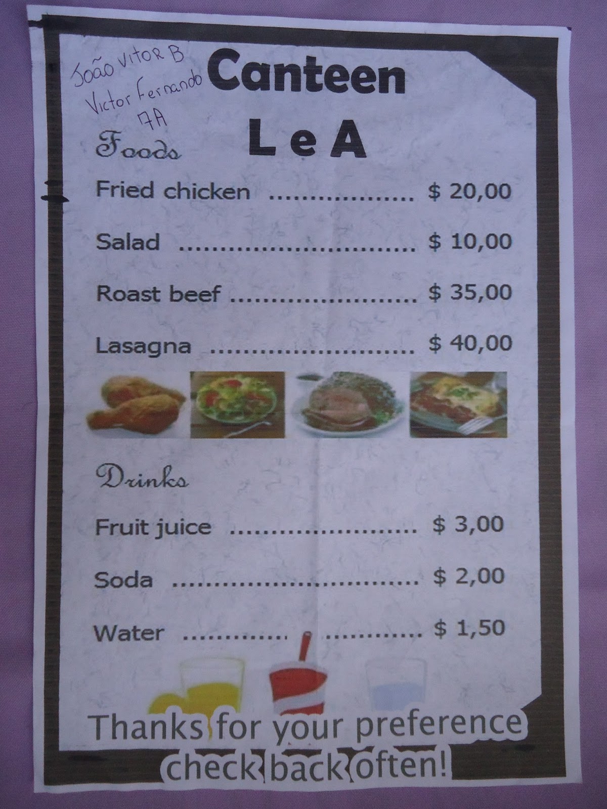 English For Brazil: Menu- Cardápios em língua inglesa