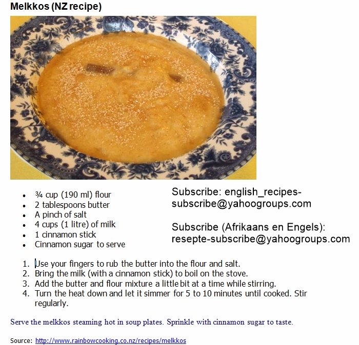 Lekker Resepte : Melkkos resepte.doc