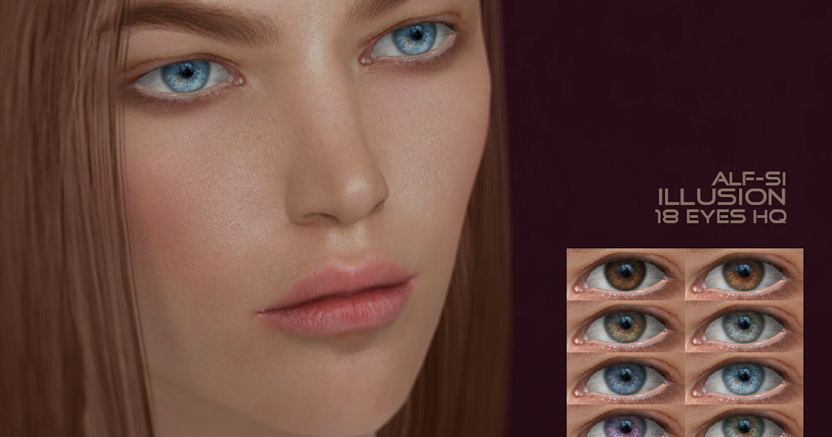 Alf-si CC: TS4 eyes 12 Illusion HQ face paint