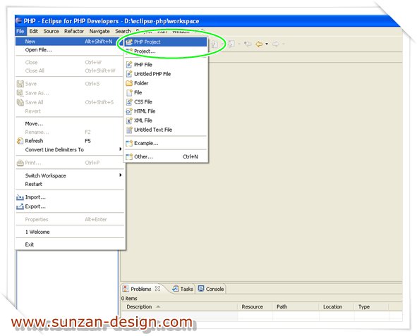 เริ่มต้นสร้างโปรเจ็กต์ ด้วย eclipse เครื่องมือเขียนโปรแกรม php