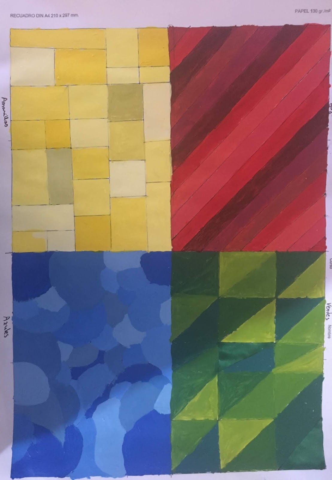 Dibujos de formas con colores diferentes