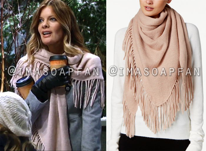 Nina Reeves's Pink Triangle Fringed Scarf - General Hospital, Season 55 ...