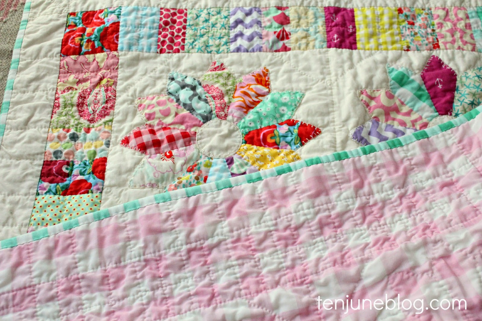 Ten June: Little Lady June's Custom Vintage Inspired Nursery Quilt