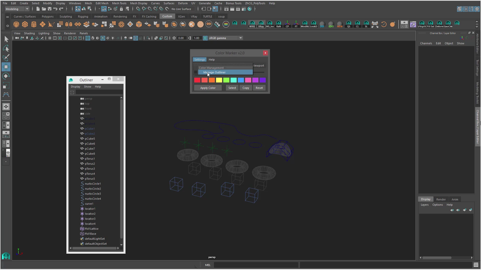 Color Marker V2.0 - Outliner management script for Autodesk Maya ...