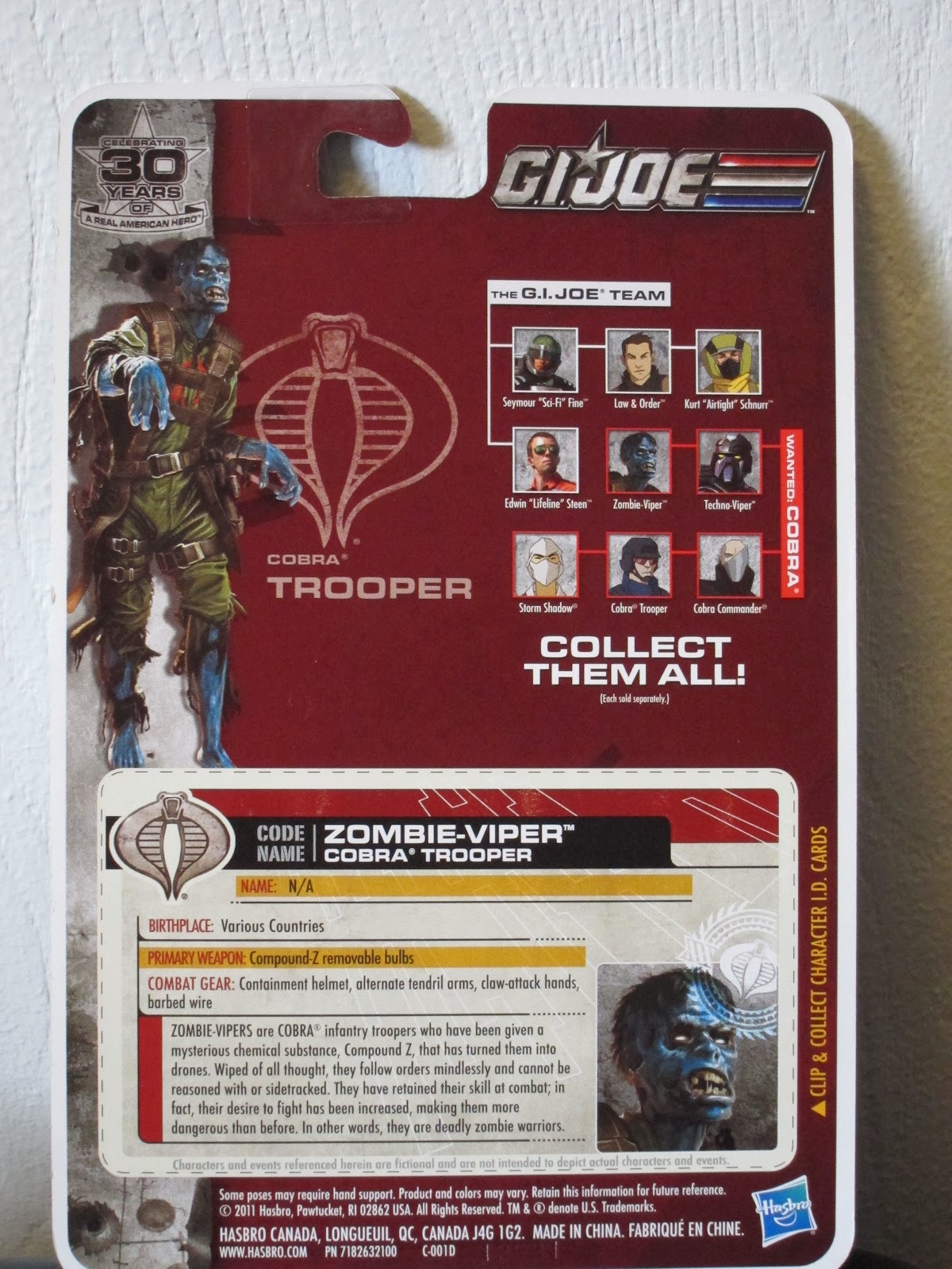 Zarak's Barracks: G.I. Joe 30th Anniversary Zombie Viper