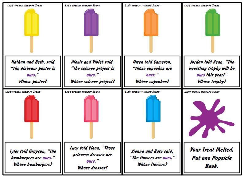 Liz's Speech Therapy Ideas: Popsicle Pronouns